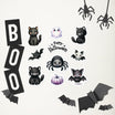 Cute Black Halloween Cats, Ghosts, Bats and Spider Sticker Sheet ...